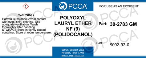 Polyoxyl Lauryl Ether Nf 9 Polidocanol Pcca