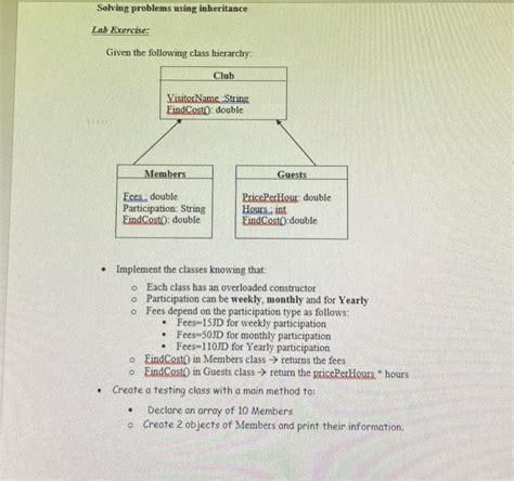 Solved Solving Problems Using Inheritance Lab Exercise Given Chegg