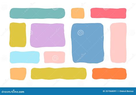Organic Liquid Rectangle Frame Shapes Set Hand Drawn Abstract Vector