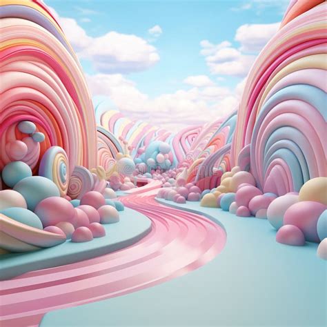 Candyland Very Beautiful Rainbow Pieces Of Candy Pastel Colors Generative Ai Stock Illustration