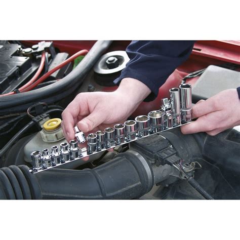 Socket Retaining Rail With 14 Clips 3 8 Sq Drive Building Materials