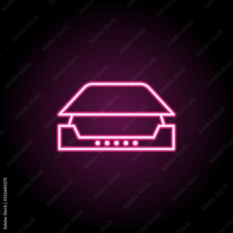 Pc Scanner Neon Icon Simple Thin Line Outline Vector Of Computer Parts Icons For Ui And Ux