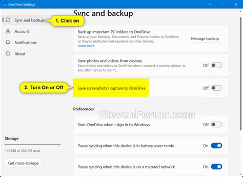 Turn On Or Off Save Screenshots To OneDrive In Windows Windows Forum