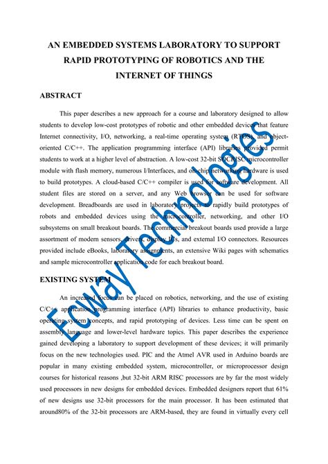 An Embedded Systems Laboratory To Support Rapid Prototyping Of Robotics