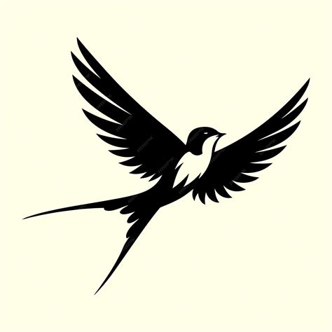 Premium Vector Black Color Swallow Bird Silhouette Vector Illustration