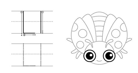 문자를 추적하고 그림을 추적하고 색칠합니다 교육 아이들은 게임을 추적합니다 알파벳색칠하기 편지 L과 재미 무당 벌레 0명에 대한 스톡 벡터 아트 및 기타 이미지 Istock