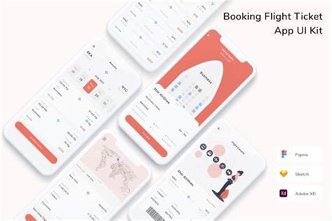 Booking Flight Ticket App Ui Kit Graphic By Betush · Creative Fabrica