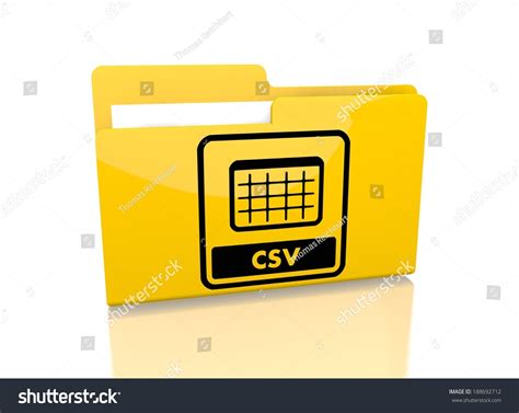 A D Rendered Icon Showing A File Folder With A Csv Symbol On It Isolated On White Background