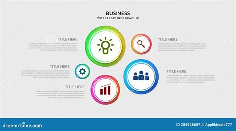 Modern Workflow Infographic Template Business Process Graphic With Multiple Option Stock Vector