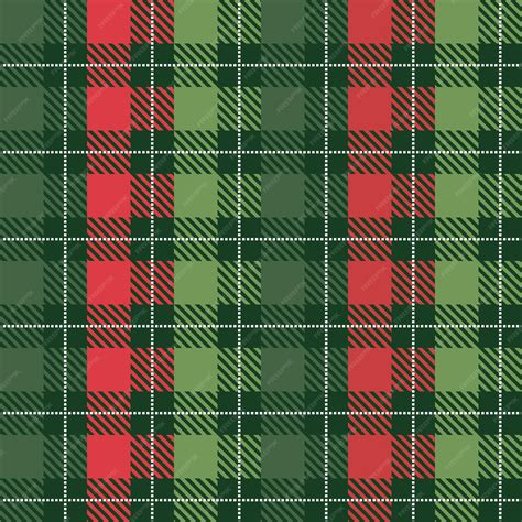 크리스마스 빨강 녹색 체크 무늬 배경 격자 무늬 질감 원활한 패턴 패브릭 체크 무늬 프리미엄 벡터