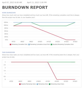 Burndown Report Project Plan