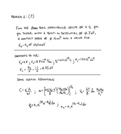 Solved Problem 2 C Find The Zero Bias Capacitance Value