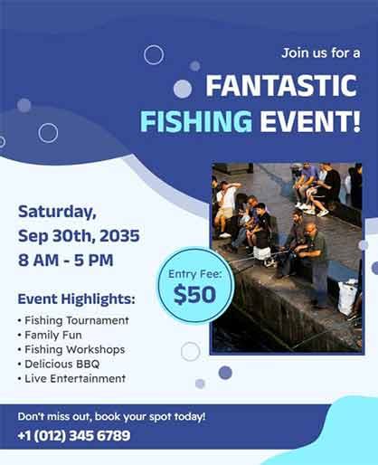 Fishing Flyer Templates Free Customize Downloadable