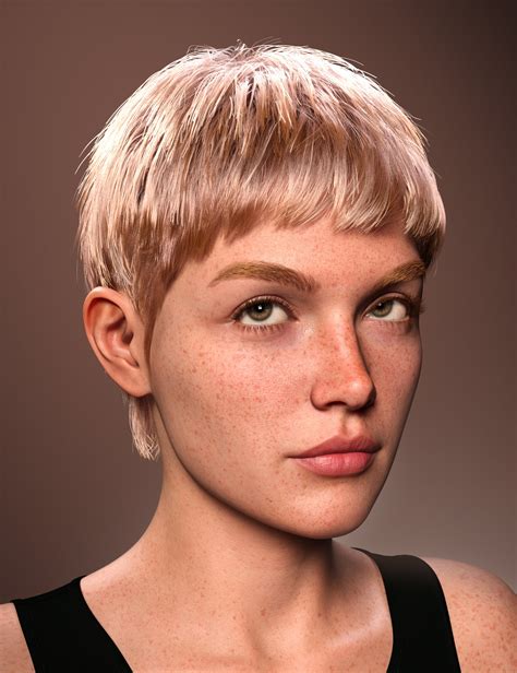 Dforce Fe Strand Based Edgy Short Hair For Genesis 9 ⋆ Freebies Daz 3d