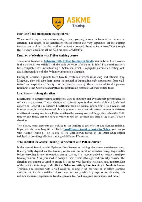 ppt how long is the automation testing course powerpoint presentation id 12225788