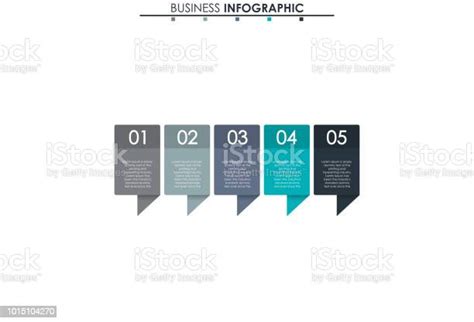 비즈니스 데이터 차트입니다 그래프 다이어그램 5 단계 전략 옵션 부품 또는 프로세스의 추상 요소 프레 젠 테이 션에 대 한 벡터