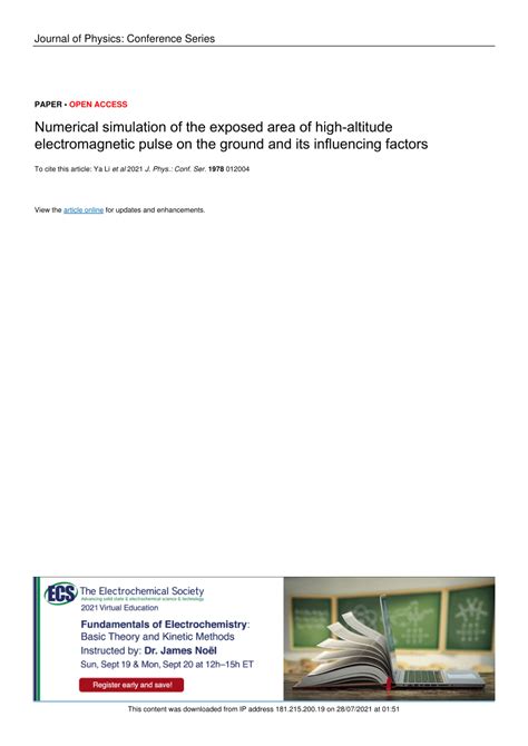 Pdf Numerical Simulation Of The Exposed Area Of High Altitude