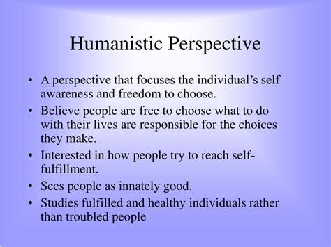 Ppt Humanistic Perspective Powerpoint Presentation Free Download