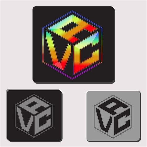 초기 문자 Avc 다각형 로고 디자인 벡터 이미지 프리미엄 벡터