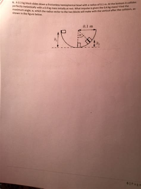 solved a 0 3 kg block slides down a frictionless
