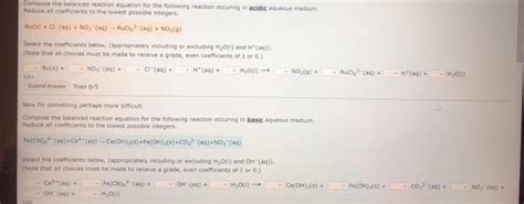 Solved Compose The Balanced Reaction Equation For The