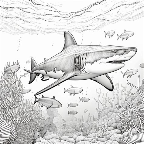 Realistic Shark Coloring Pages For Adults 20 Images Etsy Australia