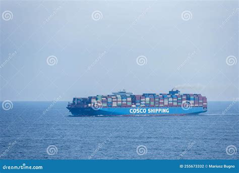 Container Ship Sailing Through The Calm Sea Editorial Photography Image Of Industrial
