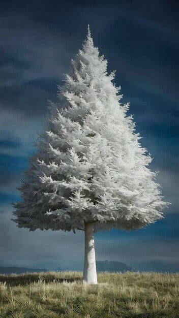Three Dimensional White Tree Premium Ai Generated Image