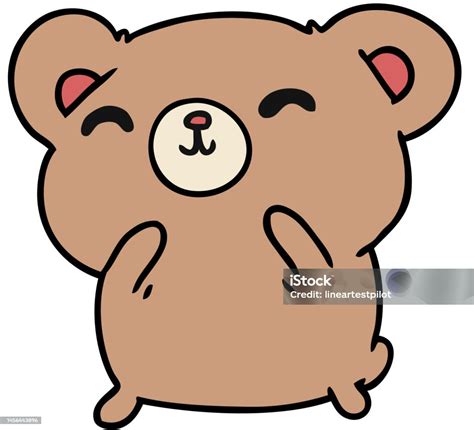Ilustrasi Kartun Kawaii Cute Happy Bear Ilustrasi Stok Unduh Gambar