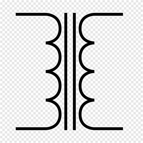 Rdzeń Magnetyczny Transformator Symbol Elektroniczny Stuknij W środek