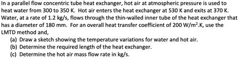 Solved In A Parallel Flow Concentric Tube Heat Exchanger Chegg
