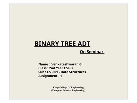 Binary Tree Adt Jkkgnnnnsjkwnbwb16562pptx