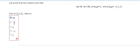 Solved Let U And V Be Two Vectors Such That Chegg Com
