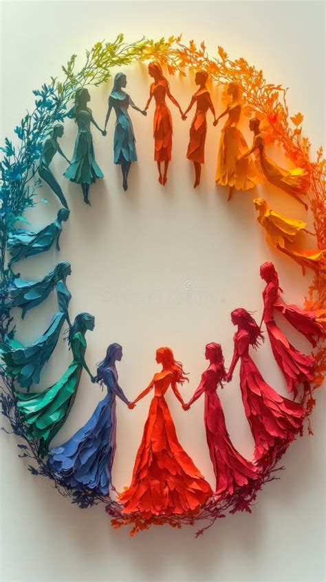 Women In A Circle Of Unity With Vibrant Foliage Stock Image Image Of