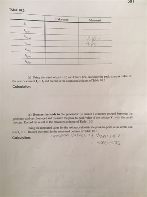 Solved Part 2 R C Series Parallel Network A Construct The