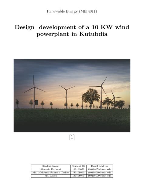 Group A Me4011 Assignment 2 Download Free Pdf Wind Turbine Sustainable Energy