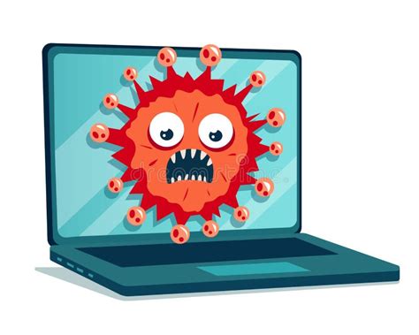Laptop Virus Infection Computer Hacking Stock Vector Illustration Of