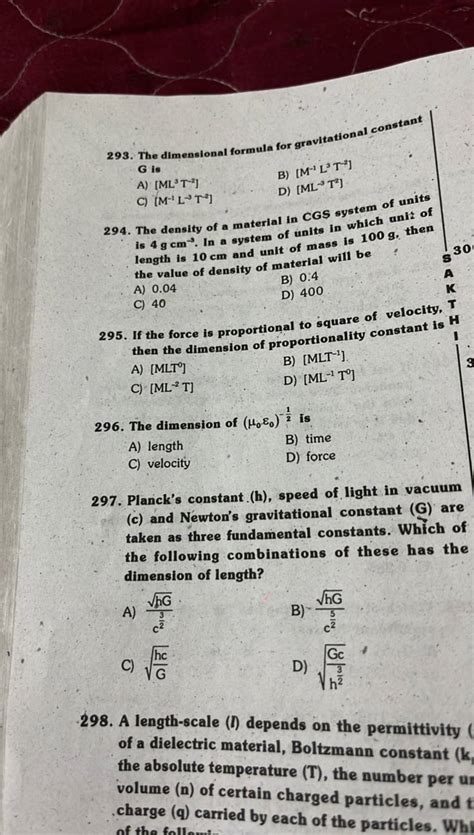 The Dimensional Formula For Gravitational Constant G Is Filo