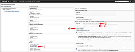 Absolute Secure Access Saml My Page Sso Configuration Rsa Ready Implementation Guide Rsa