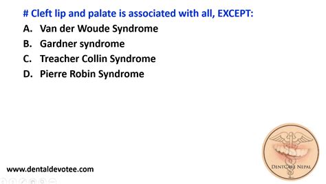 Cleft Lip And Palate Is Associated With All Except