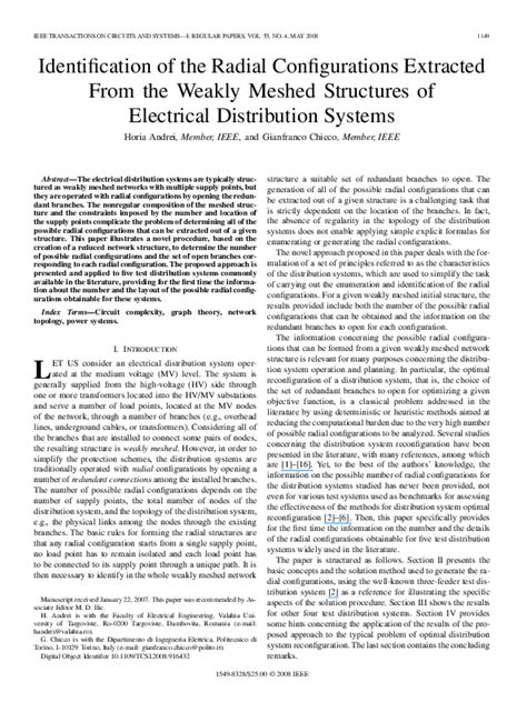 Pdf Identification Of The Radial Configurations Extracted From The