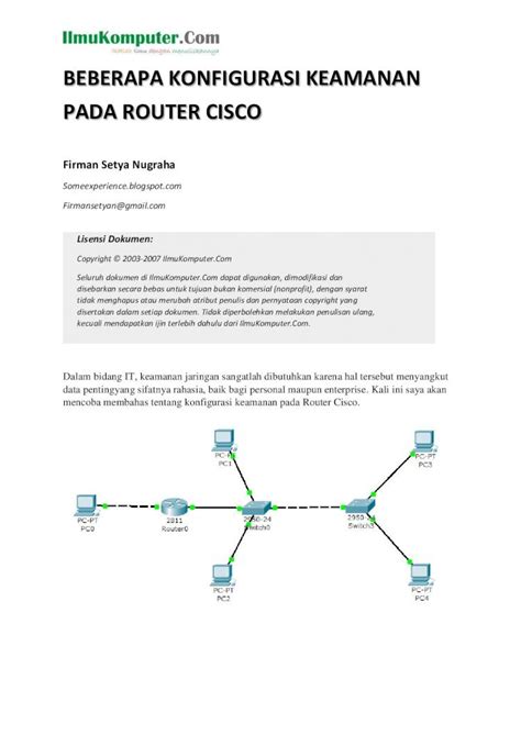 Pdf Beberapa Konfigurasi Keamanan Pada Router Cisco Dokumen Tips