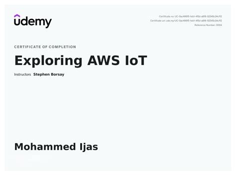 Dears Ive Completed The Exploring Aws Iot Course This Course Has