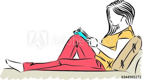 Woman Reading Book At Home Vector Illustration Ad Book Reading Woman Illustration