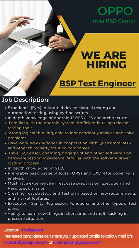 Hiring Bsp Testengineer Sruthi Kuriti