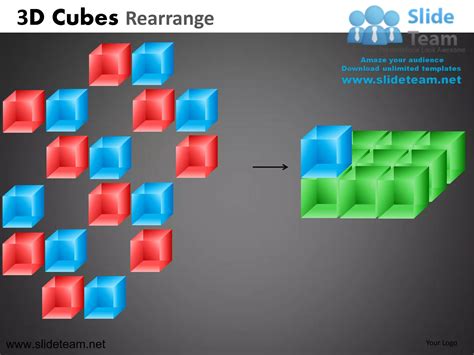 D Cubes Building Blocks Stacked Rearrange Powerpoint Ppt Templates PPT
