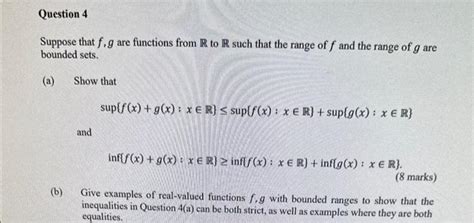 solved suppose that f g are functions from r to r such that