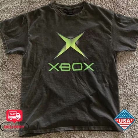 Tiny Hug Original Xbox Logo Green Black Tee Vintage Gaming Shirt Y2k