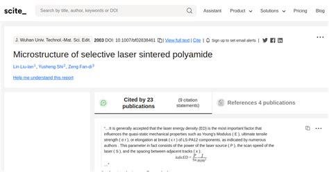 [citation Report] Microstructure Of Selective Laser Sintered Polyamide