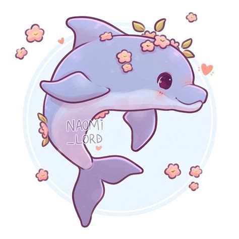How To Draw A Cute Kawaii Dolphin